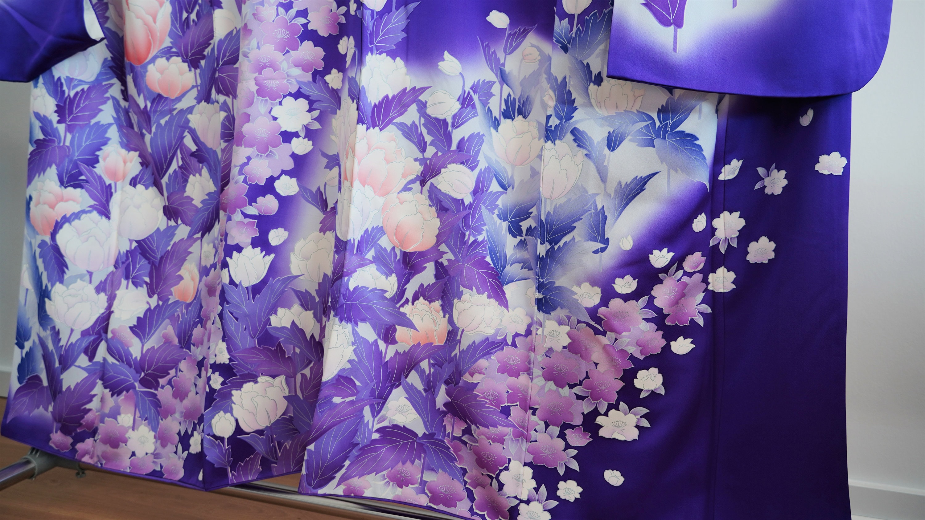 Authentic Kimono Floral Furisode Dark Purple 100% Silk High - Etsy