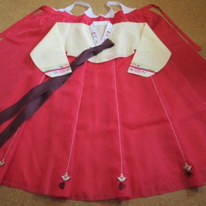 Traditional Korean Hanbok SET Light Yellow Jeogori Top With Embroidery ...