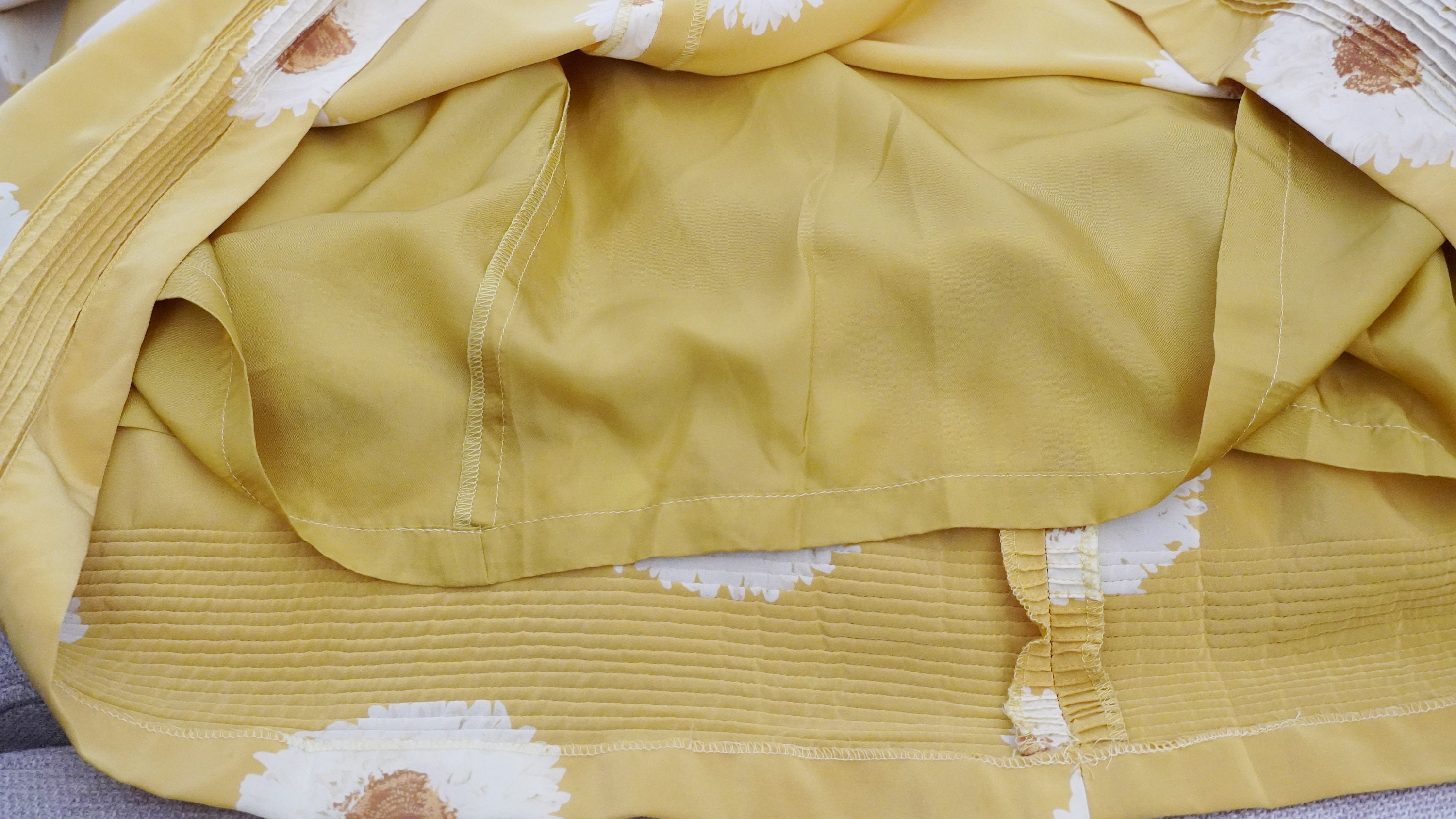 PINK HOUSE Long Skirt Floral Pattern Retro Yellow Neat Elegant Flare ...