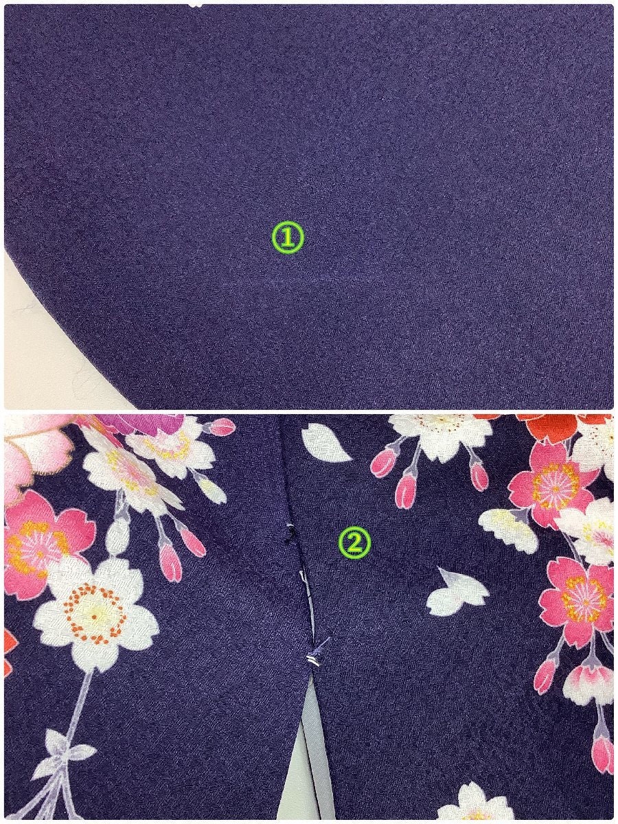 Authentic Kimono Floral Short Furisode Two-shaku Sleeves - Etsy