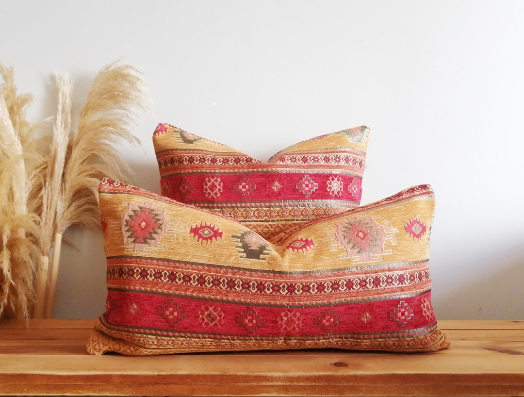 Red Throw Pillow Turkish Kilim Pillow Red Lumbar Pillow Boho Pillow ALL ...