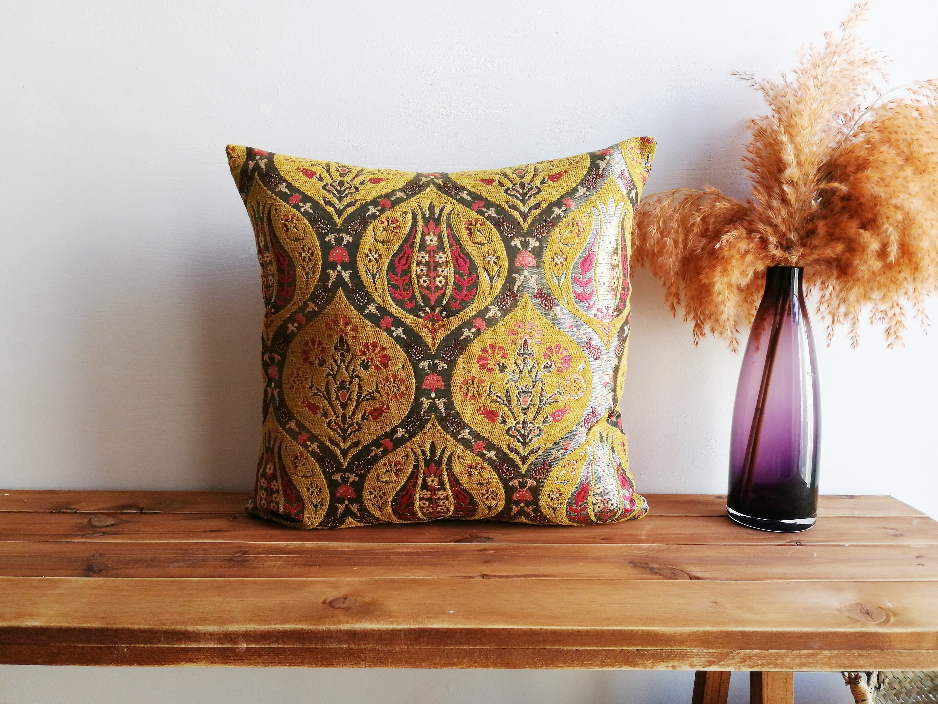 Yellow Turkish Decorative Pillow Lumbar Pillow Cover 16x24 - Etsy