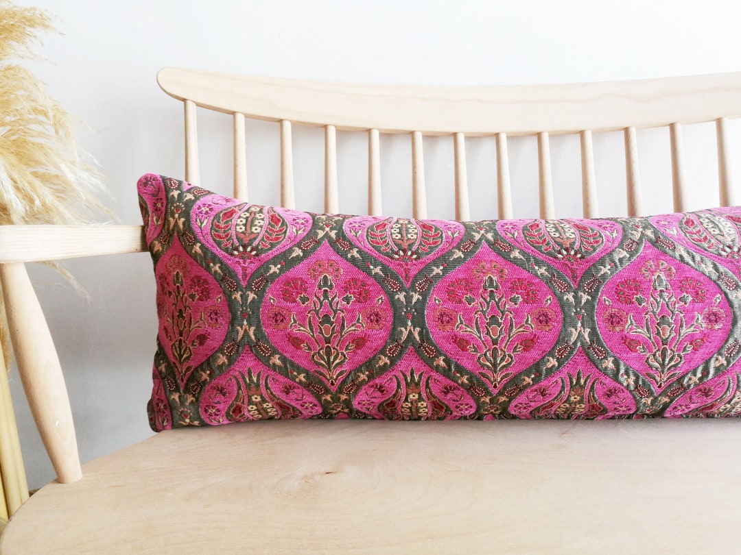 Hot Pink Lumbar Pillow Cover for Bed Bright Pink Pillow All Size Pink ...