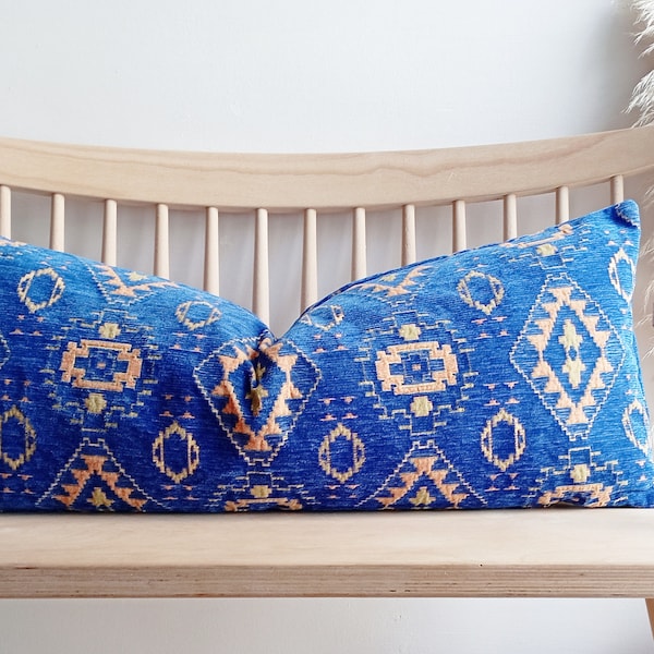 Bright Blue Pillow - Etsy