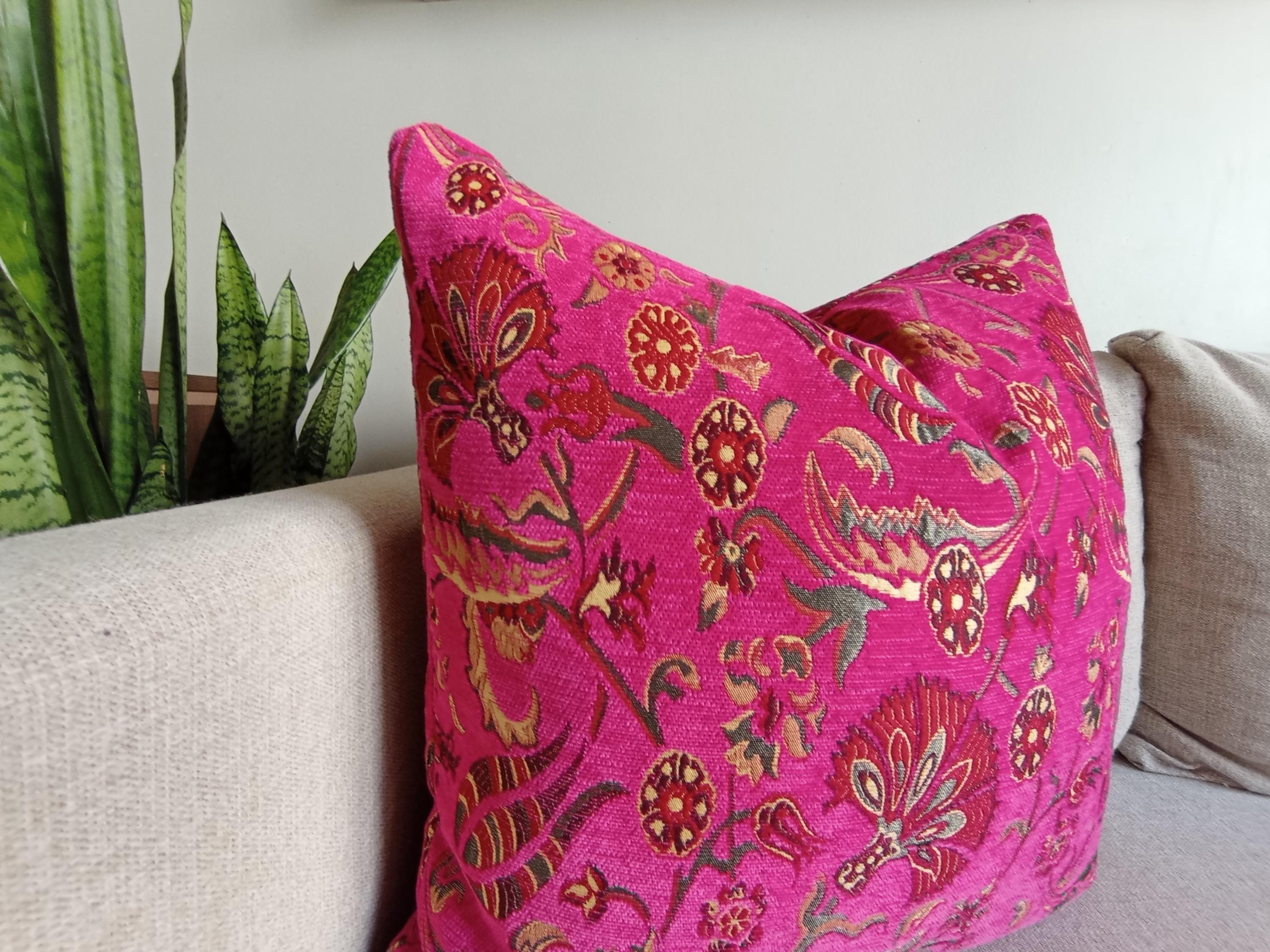 Pink Lumbar Pillow Pink Kilim Pillow Velvet Pillow Pink Decorative ...