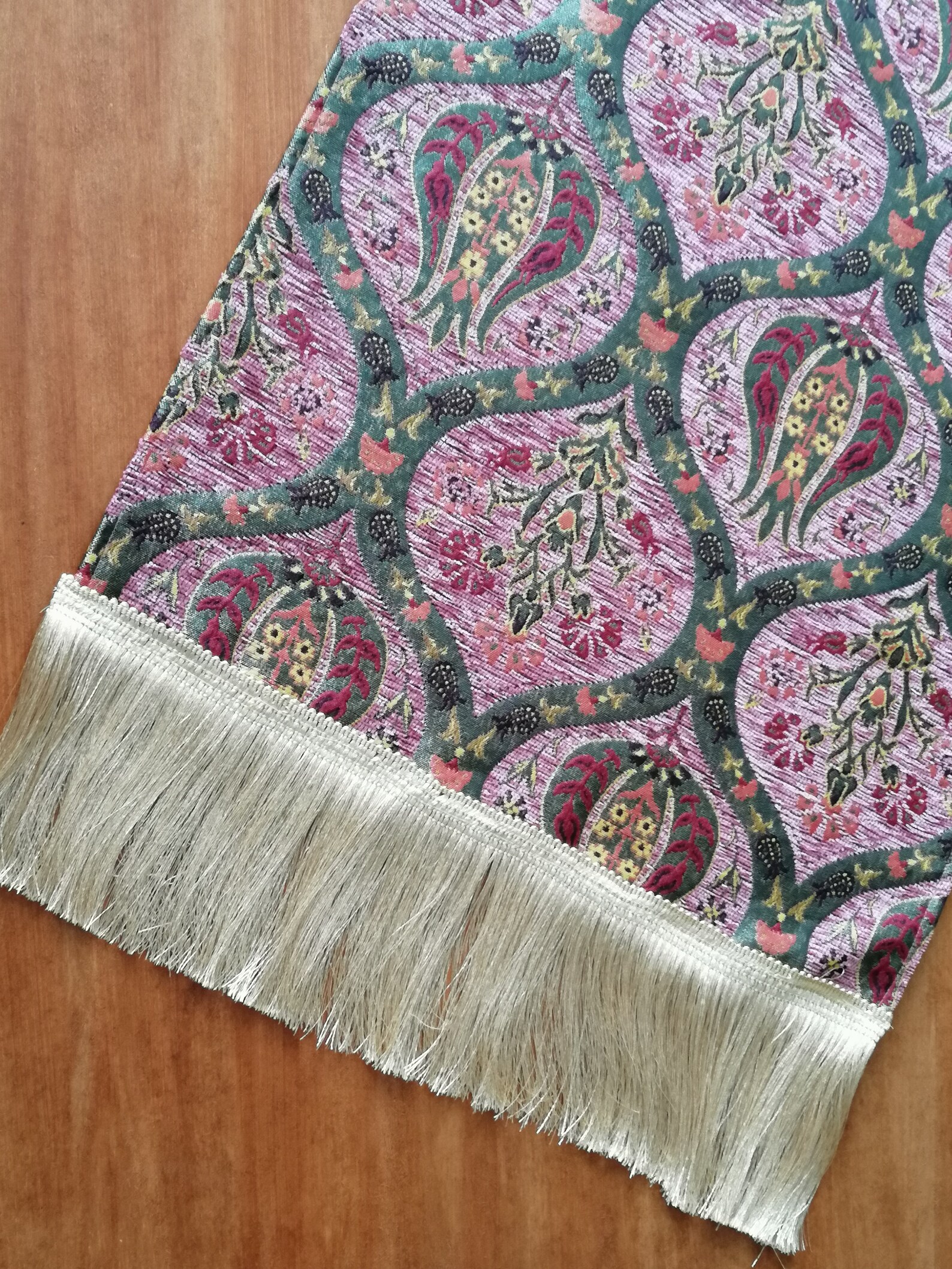 Turkish Table Runner With Tassels Turquoise Green Red Table | Etsy