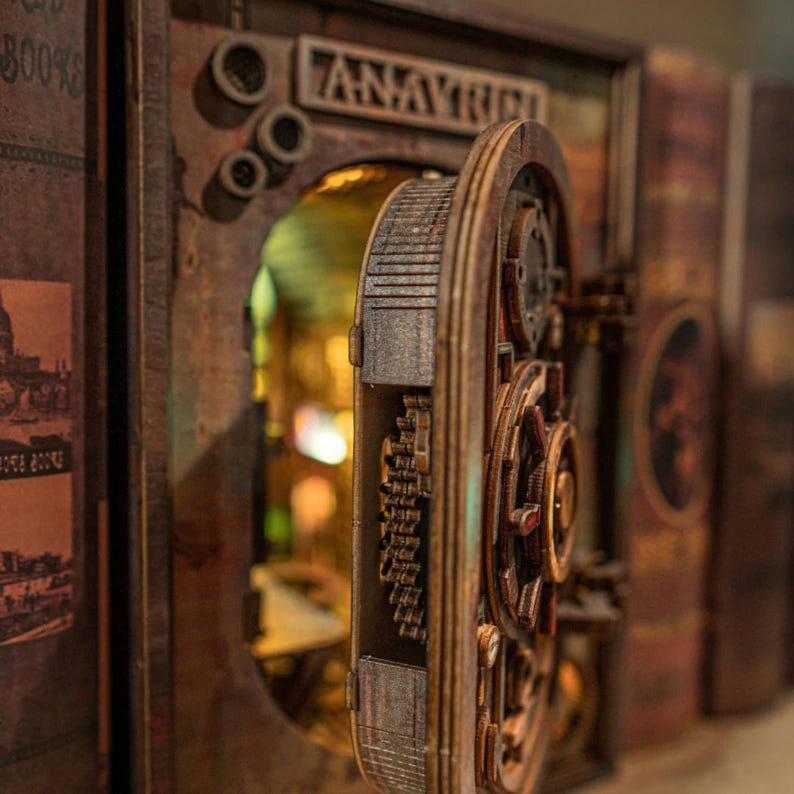 Abandoned Submarine Book Nook Kit – DIY Miniature Shelf Insert With LED, Nautical Steampunk ...