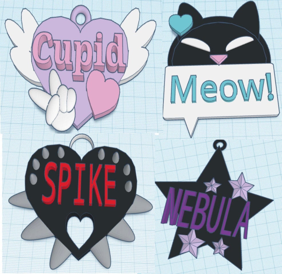 CUSTOM Character Tags 3D Printed - Etsy