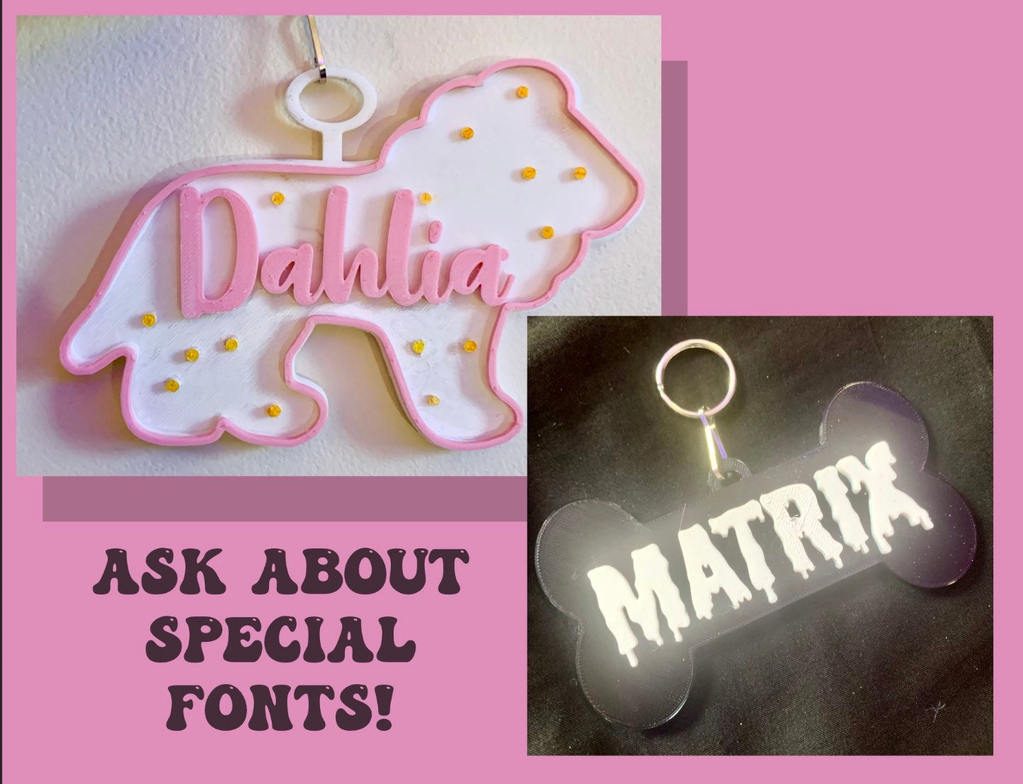 CUSTOM Character Tags 3D Printed - Etsy