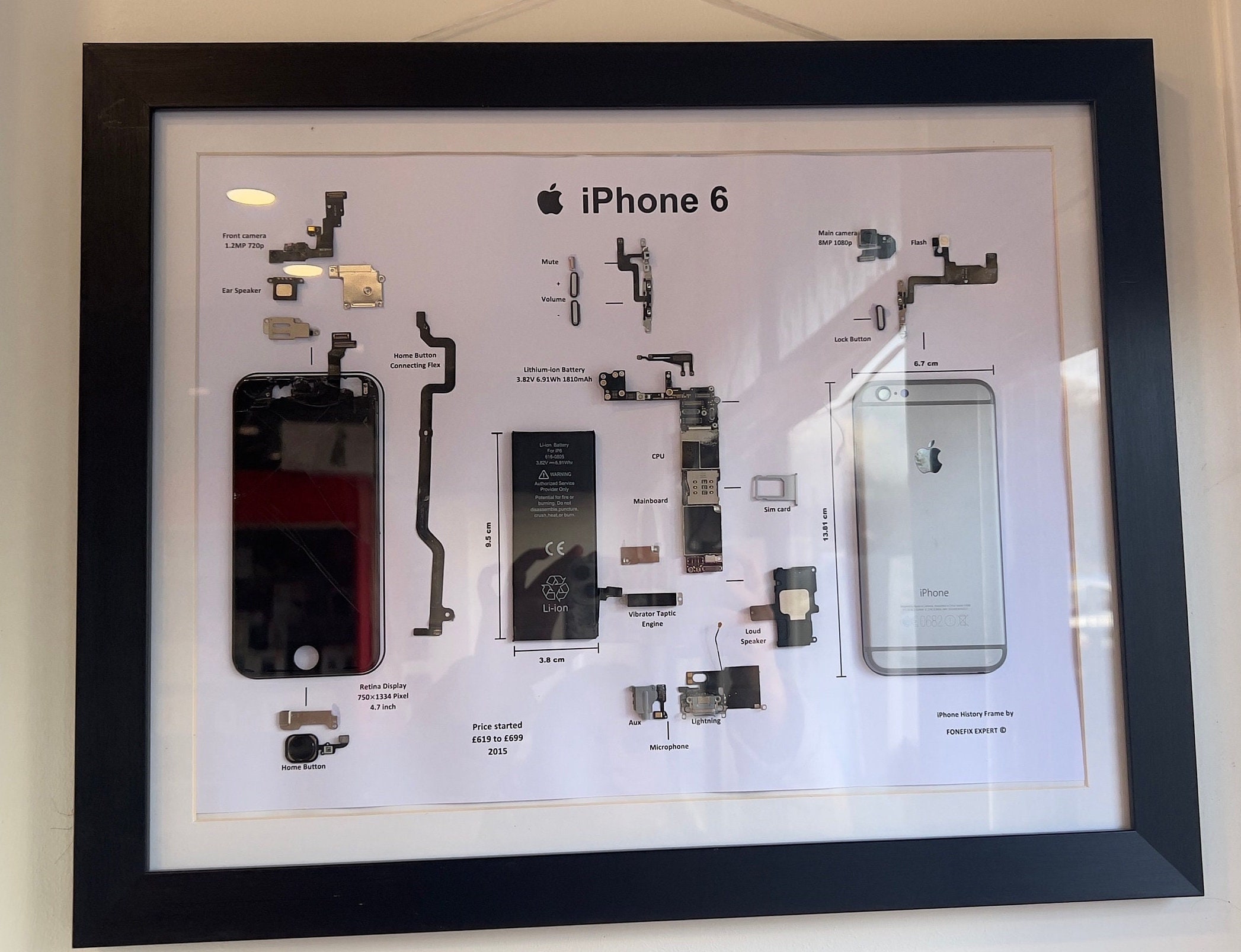 IPhone Framed Wall Art | Disassembled iPhone | iPhone Teardown Art ...