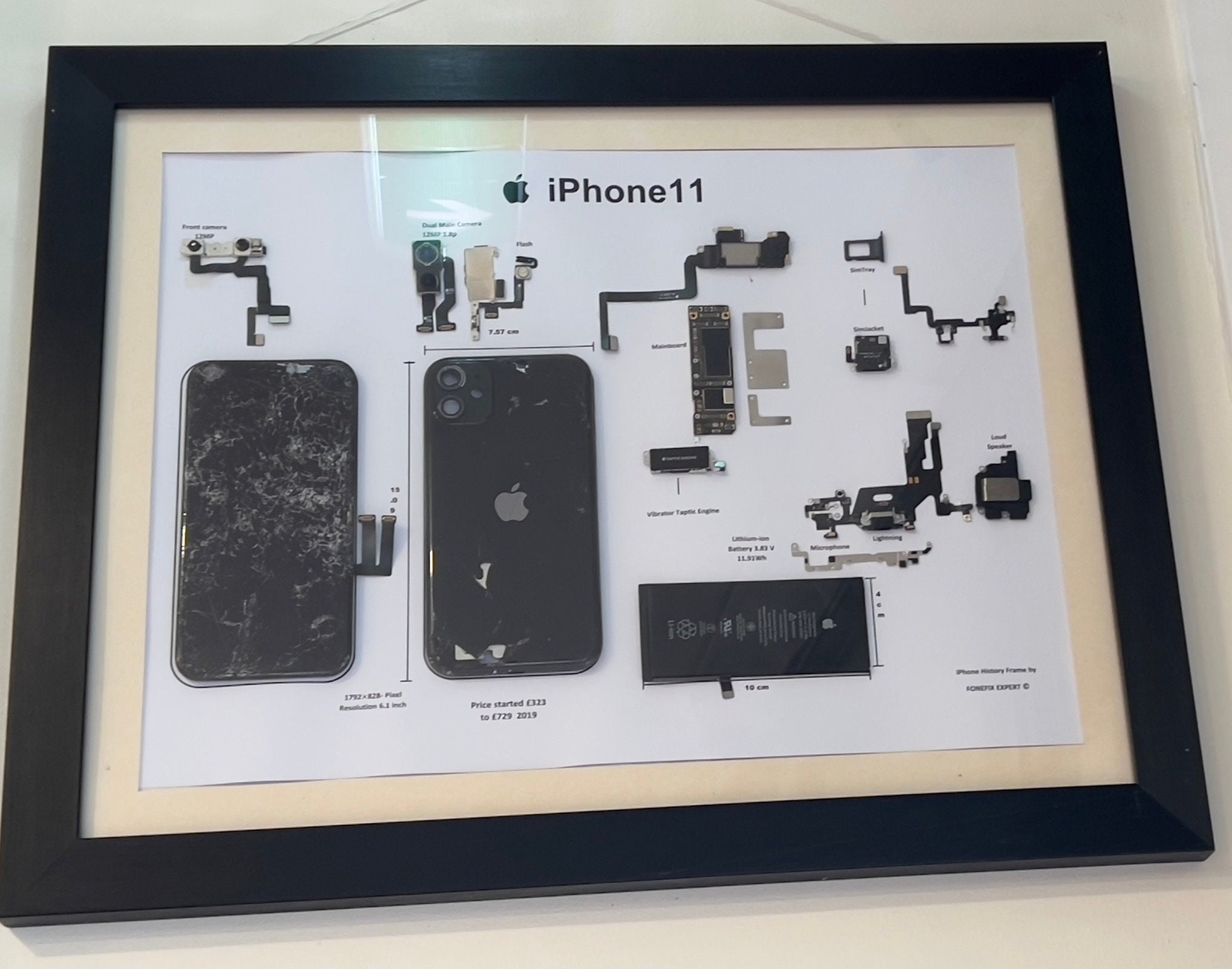 IPhone Framed Wall Art | Disassembled iPhone | iPhone Teardown Art ...