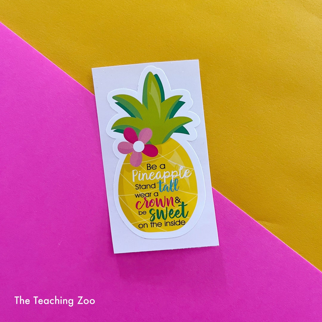 Pineapple Teacher Name Sticker Decal - Etsy