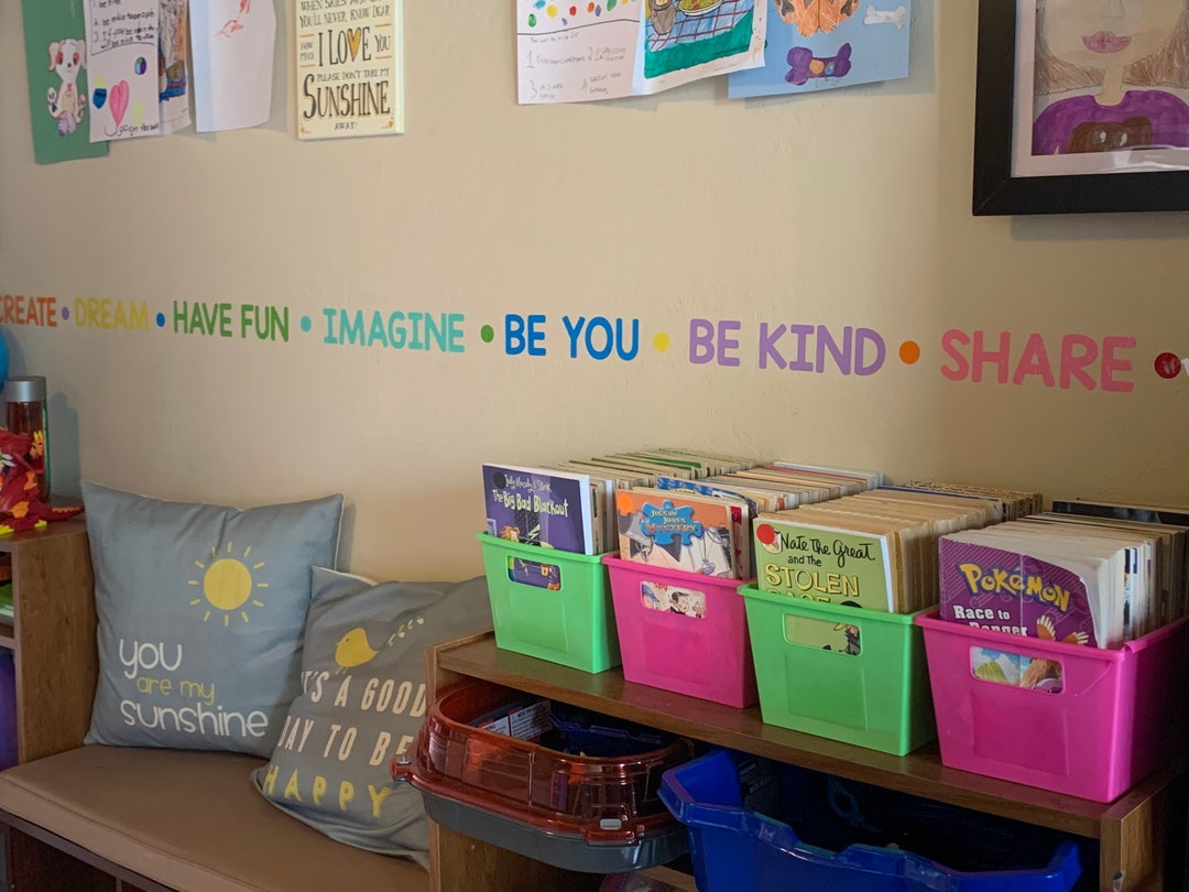 Playroom or Classroom Positive Quotes Decals for Wall - Etsy