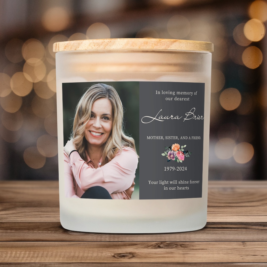 Funeral Tribute Candle Customized Keepsake Personalized Photo Gift ...