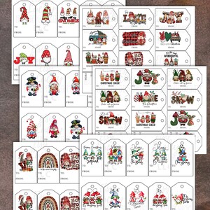 Christmas Gnome Gift Tags PDF & PNG Canva Template Printable Xmas ...