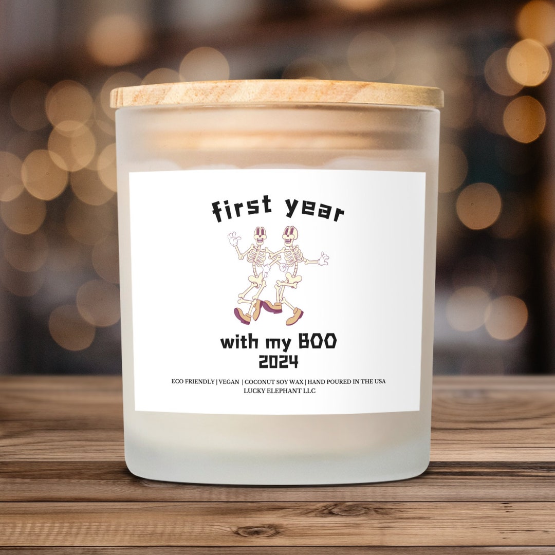 First Year With My BOO 2024 Skeleton Couple Halloween Giftful Her Boyfriend Lover Fall Retro ...