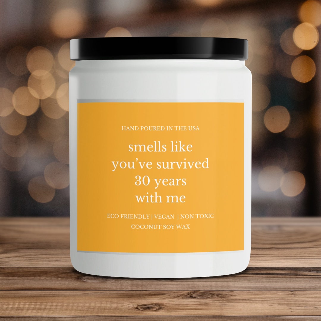 Survived 30 Year Anniversary Happy Thirtieth Custom Candle Personalized ...