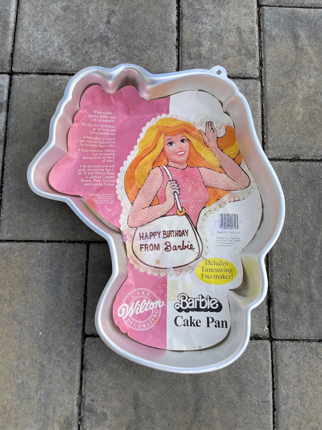 Barbie Cake Pan With Plastic Face by Wilton 1986 - Etsy