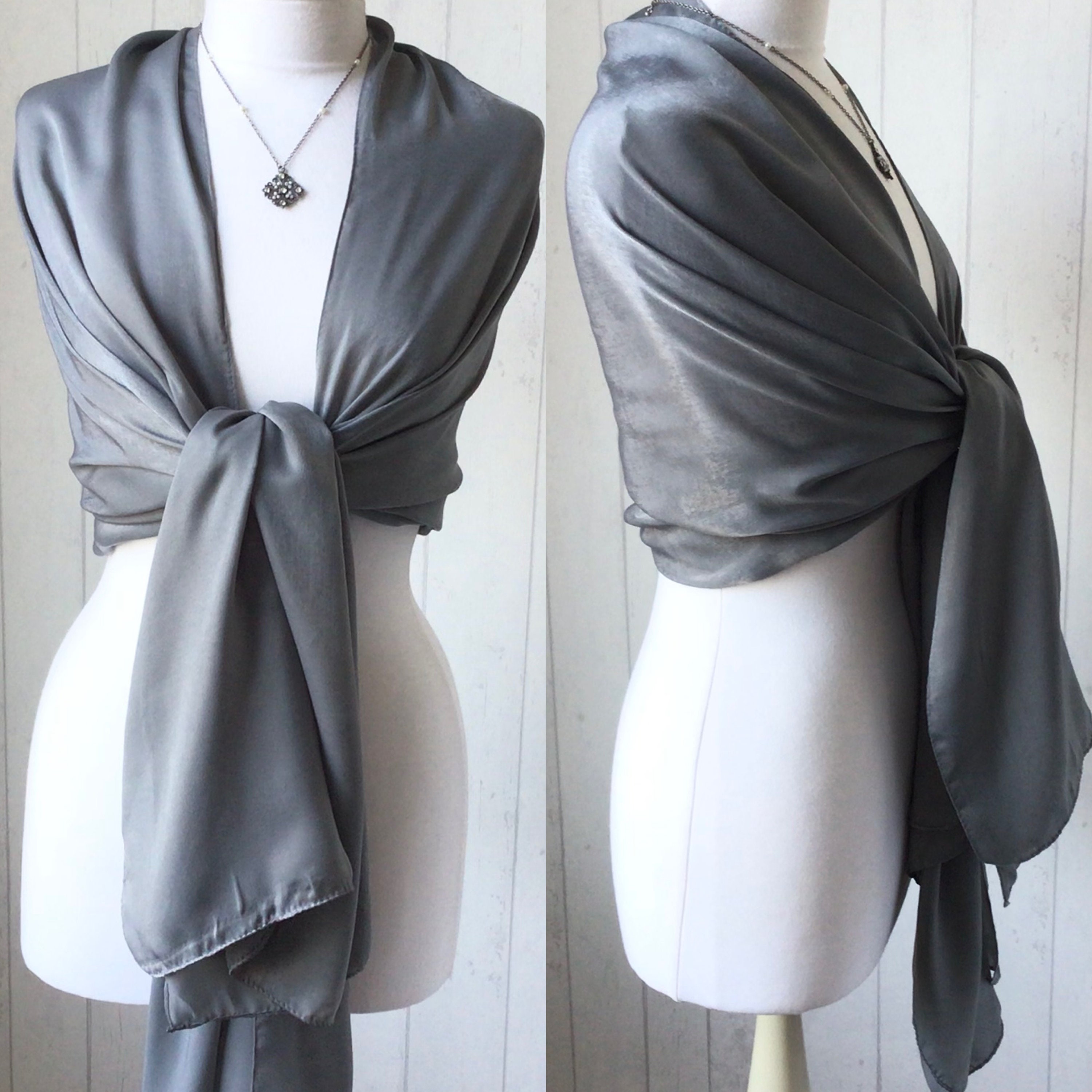 Charcoal Grey Silk Shawl / Grey Wrap Silk Shawl /silk Grey - Etsy