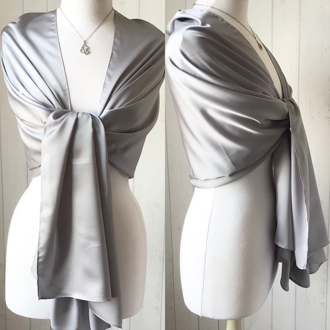Silver Grey Silk Shawl / Silver Wrap Silk Shawl /silver Grey Shawl ...