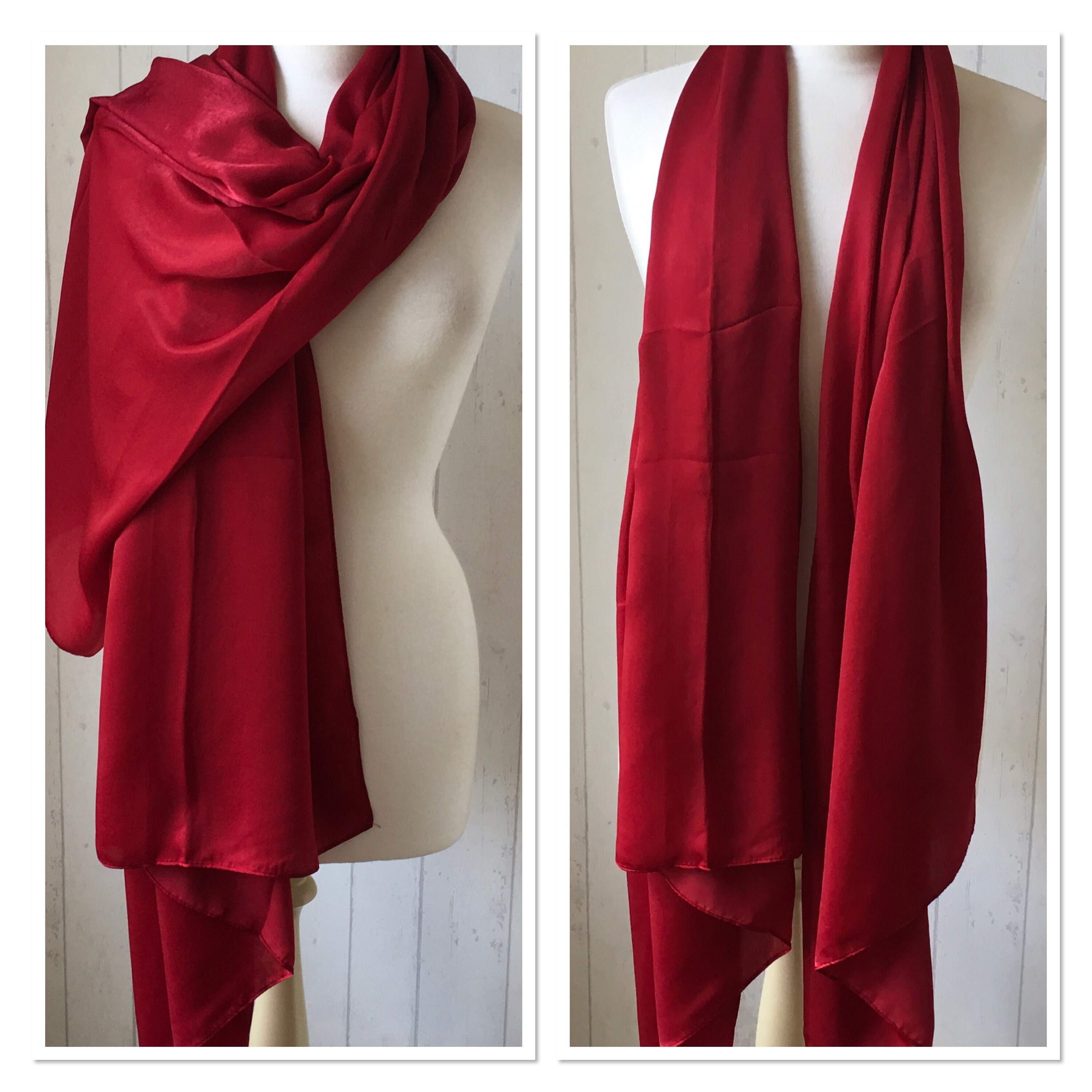 Red Silk Shawl /scarlett Red Wrap / Silk Red Shawl / Red Pashmina / Red ...