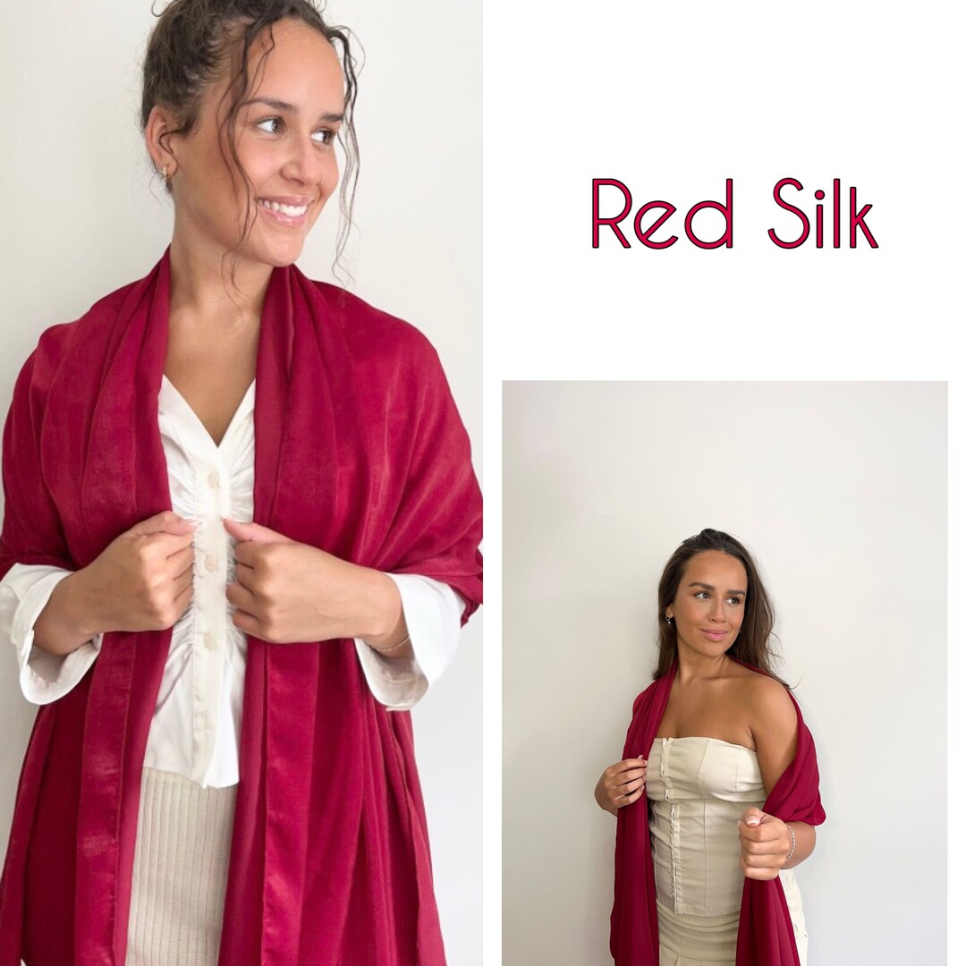 Red Wrap, Red Wedding Shawl, Red Silk Shawl, Scarlett Red Wrap, Silk ...
