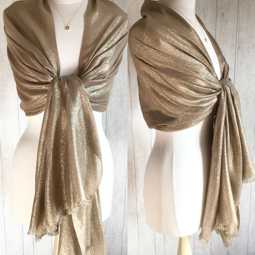 Taupe Silver Shawl, Taupe Silver Sheen Pashmina, Taupe Silver Sheen ...
