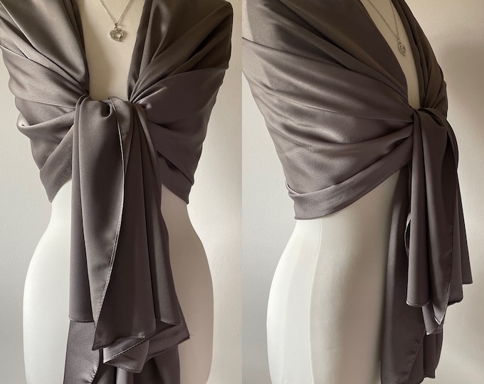 Grey Silk Shawl, Charcoal Grey Wrap Silk Shawl, Grey Shawl, Grey Silk ...