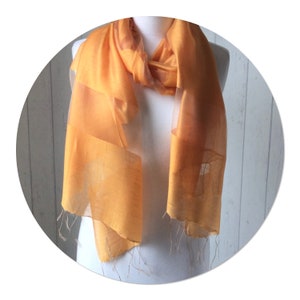 Orangey Yellow Silk Lurex Sheen Wrap Shawl Scarf / Orangey Yellow Shawl ...