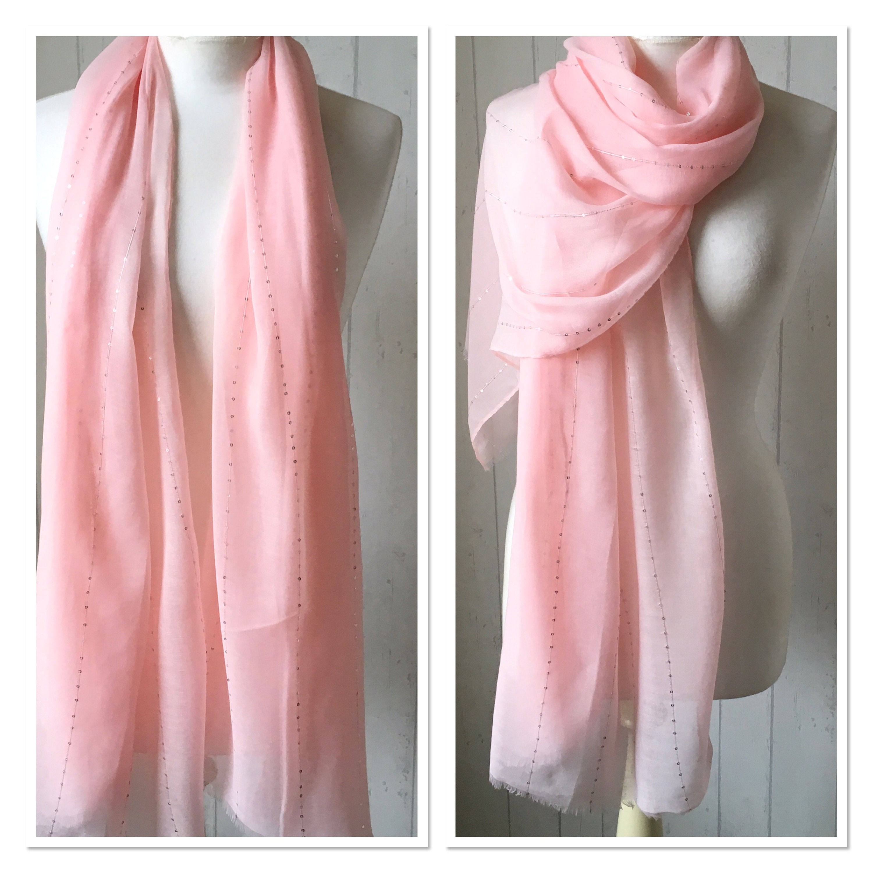 Pink Shawl / Pink Wrap Silver Sequins / Pink Weddings / Pink - Etsy UK