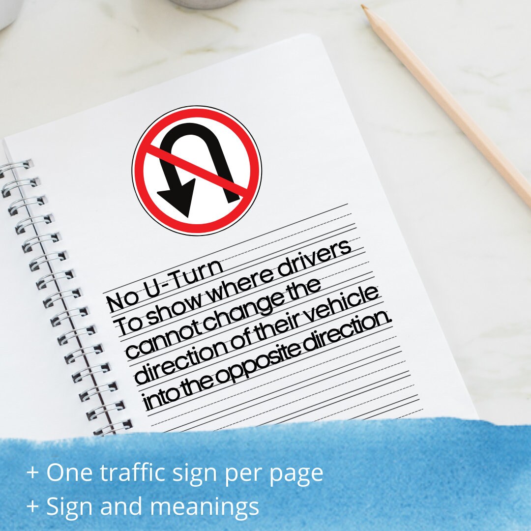 Practice Print Writing the U.S. Traffic Signs and Meanings With This ...