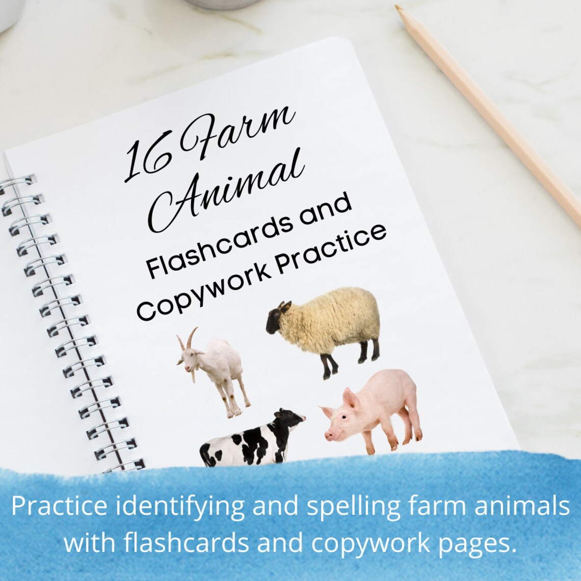 Practice Identifying and Spelling Farm Animals With Flashcards and ...