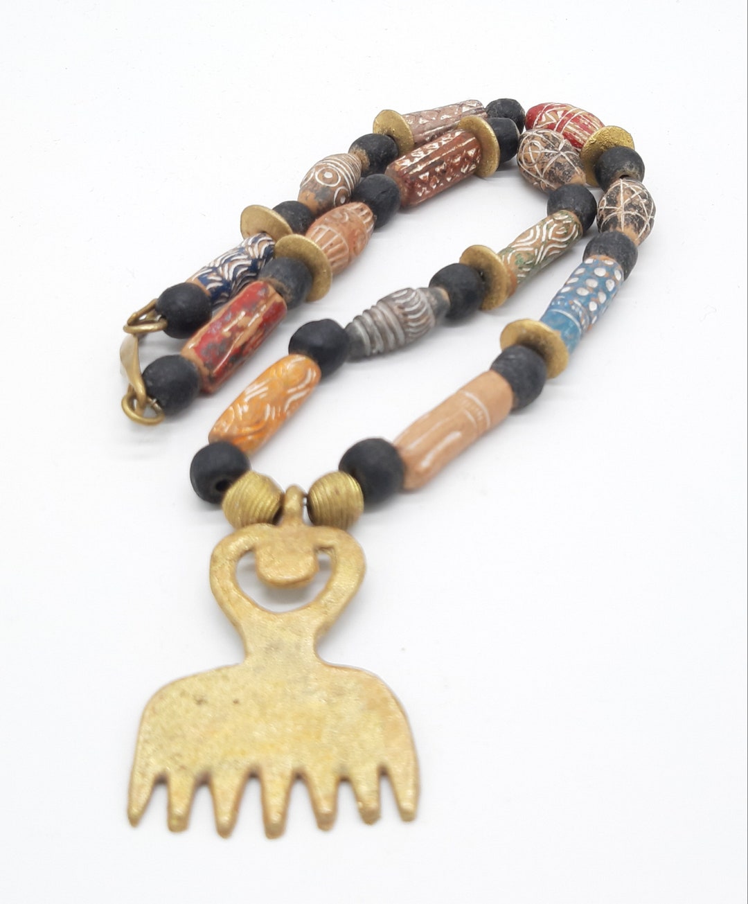 Antique Necklace From Mali/fertility Symbol/clay Beads From 1988 ...