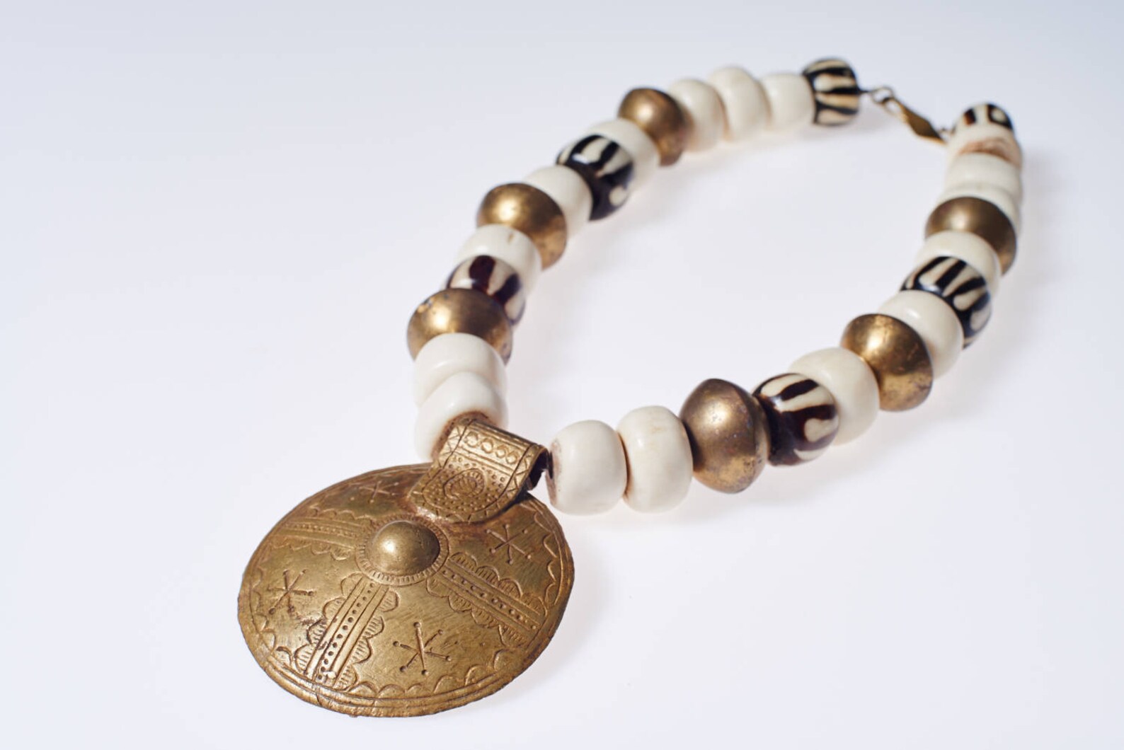 MALI Pendant/african Bronze/mali Copper/batik Bone Beads/striking ...