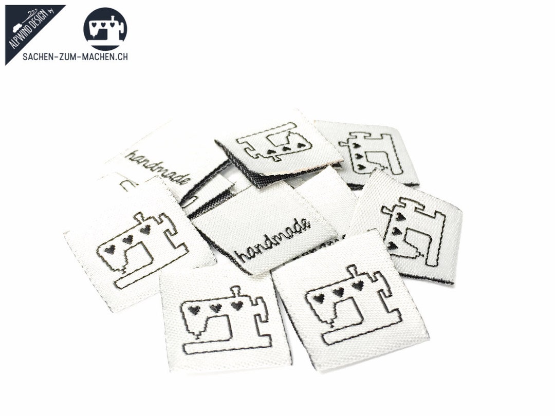 20pcs Woven Labels "sewing Machine - White/black" (sewing Labels) - Etsy