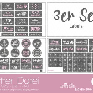 Plotter-Datei Labels 3er-Set | Etsy