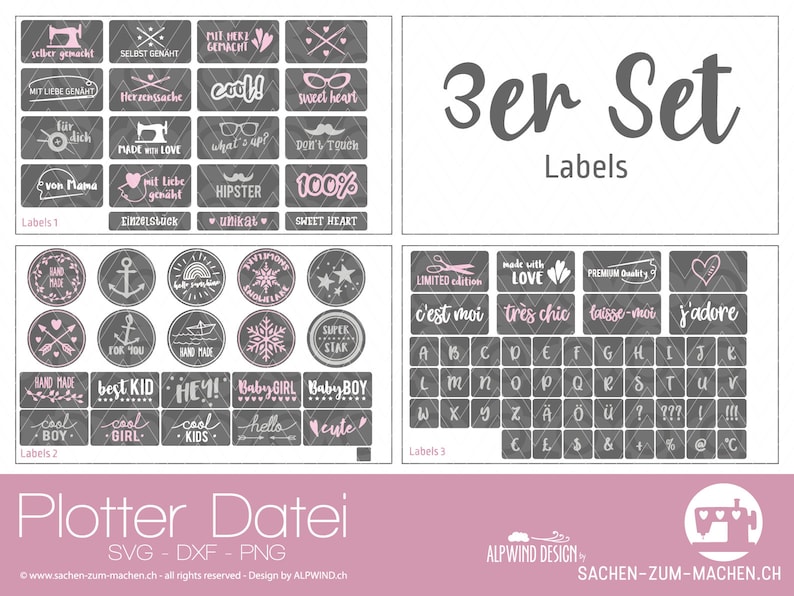 Plotter-Datei "Labels" (3er-Set) - Etsy.de