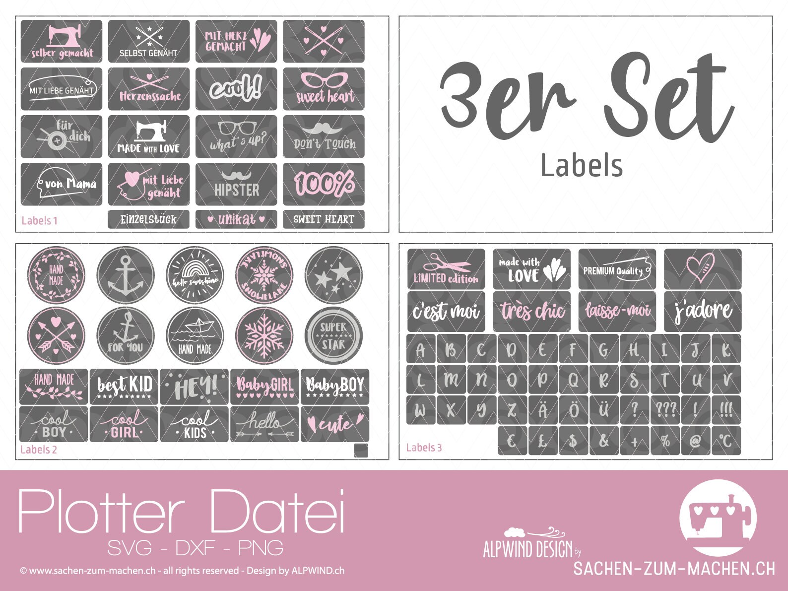 Plotter-Datei "Labels" (3er-Set) - Etsy.de