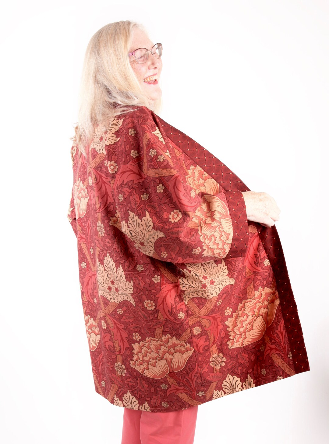 Unique Liberty Red William Morris Print Women's Kimono Jacket - Etsy
