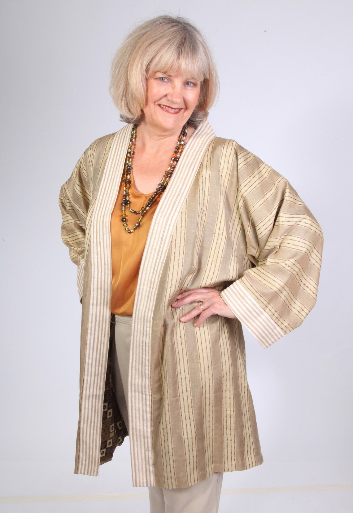 Elegant Soft Drape Raw Silk Women's Kimono Jacket - Etsy
