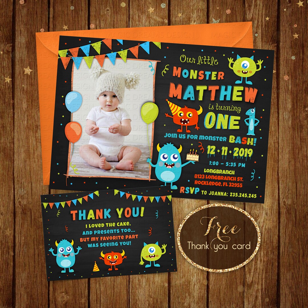 Monster Birthday Invitation Printable Monster Invitation - Etsy