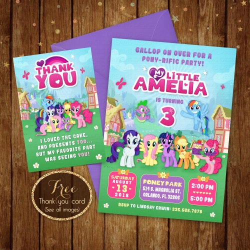 Little Pony Printable Invitation Pony Party Pony Birthday - Etsy