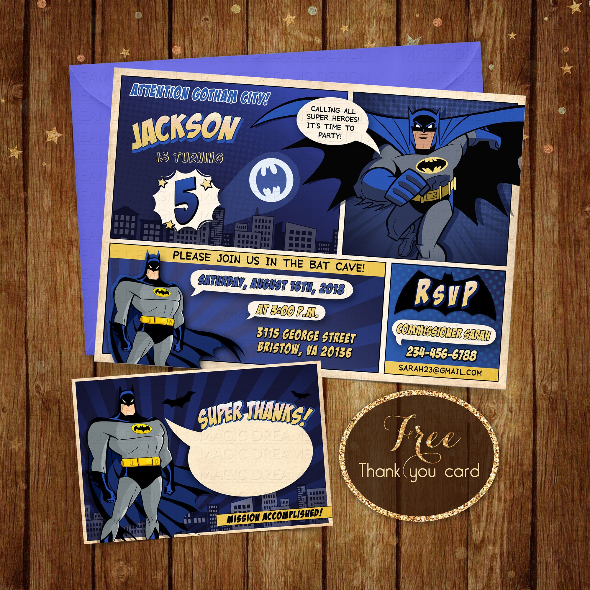 Batman Invitation Cards