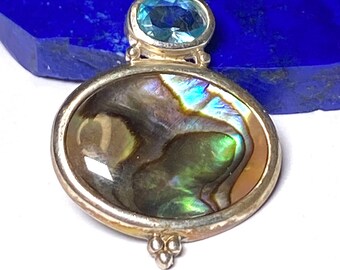 Abalone Shell Pendant Sterling Silver - Etsy