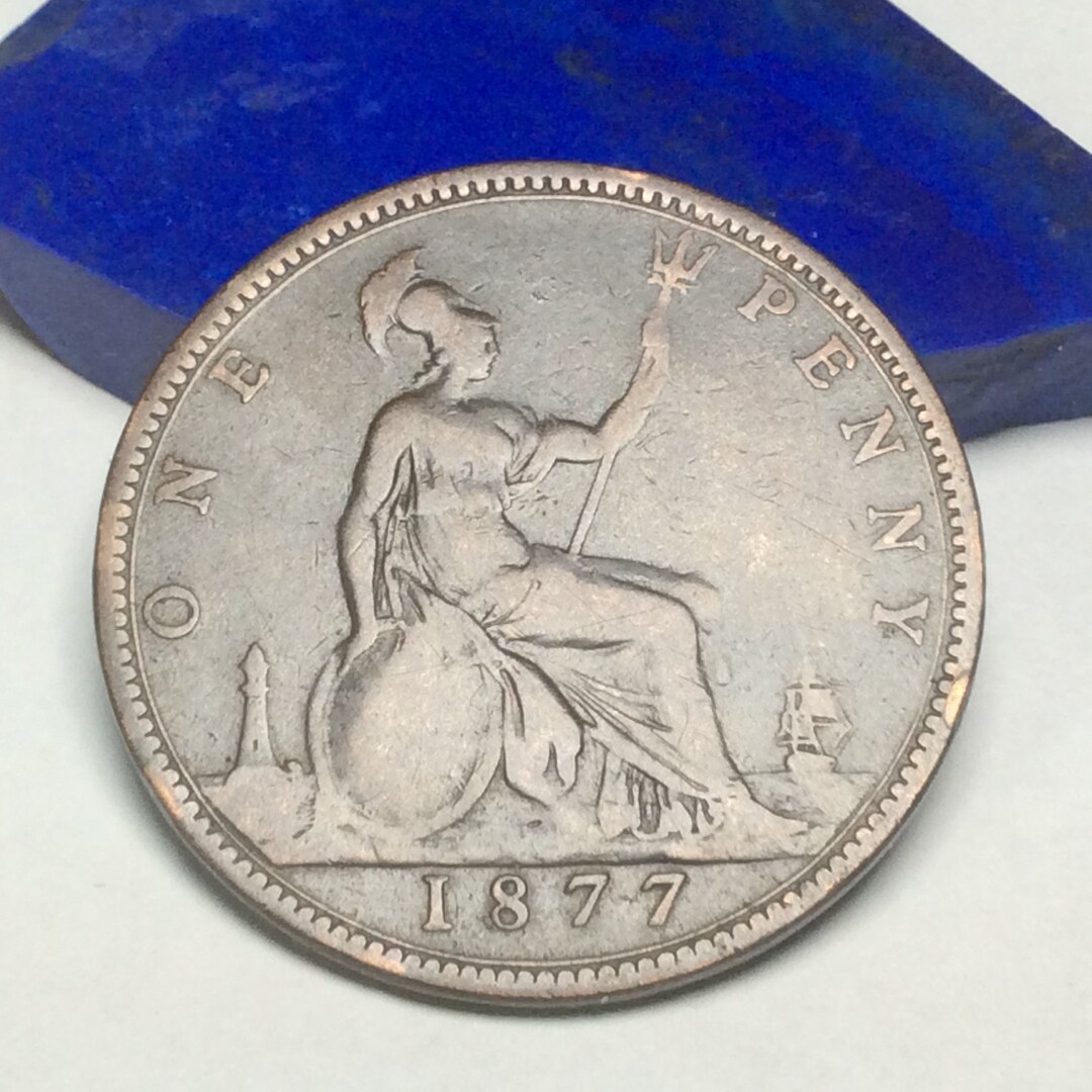 1877 British Victorian One Penny Pence Coin # 6199 - Etsy