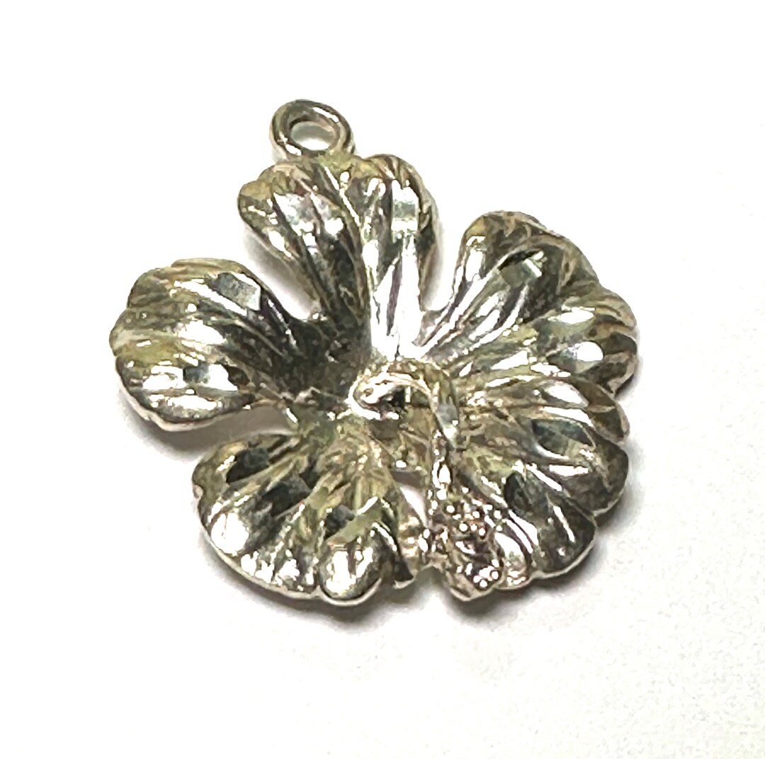 Sterling Silver Hibiscus Flower Vintage Charm 305 S - Etsy