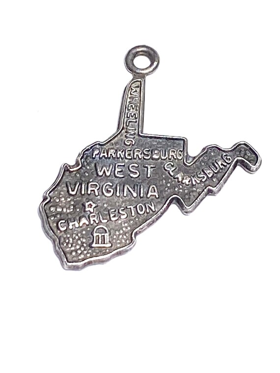 Sterling Silver West Virginia State Map Charm Vintage 6174 - Etsy
