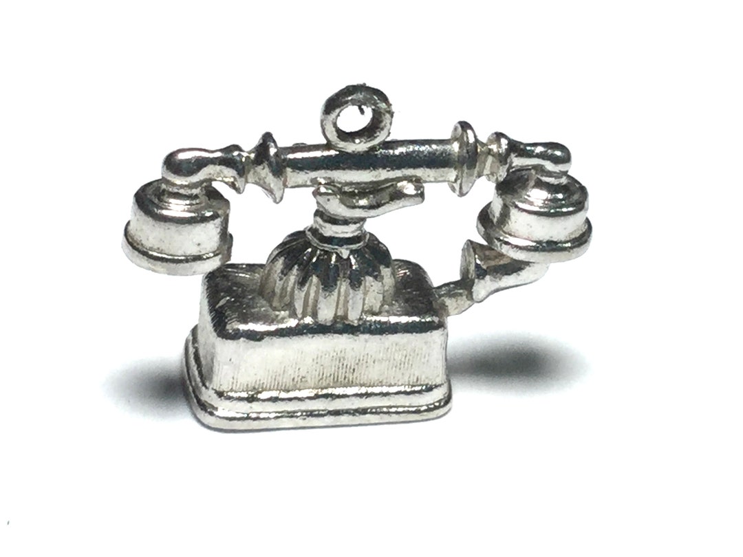 Sterling Silver Early Antique Telephone Phone Charm Vintage # 754 - Etsy