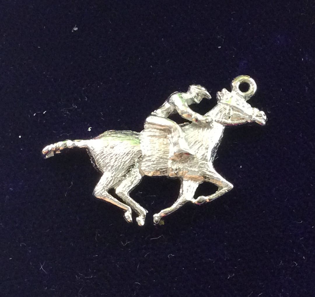 Sterling Silver Race Horse With Jockey Charm Vintage # 116s - Etsy
