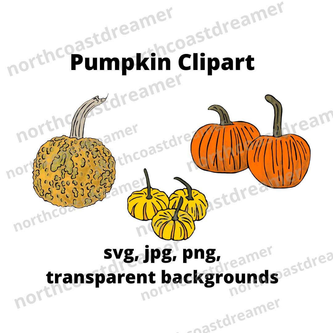 Pumpkin Clipart Bundle – 3 SVG, PNG, JPG Designs – Instant Fall ...